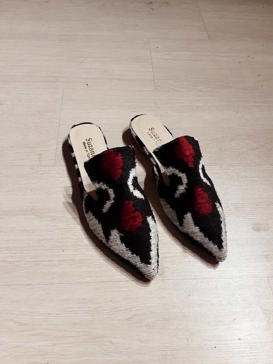 Handmade Ikat Silk Mules-vibrant Multicolor Design,comfortable Slip-on ...