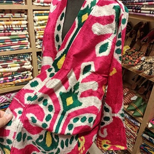 Uzbek Silk Velvet İkat Handwoven Kimono,silk Velvet, Kimono, Handwoven ...
