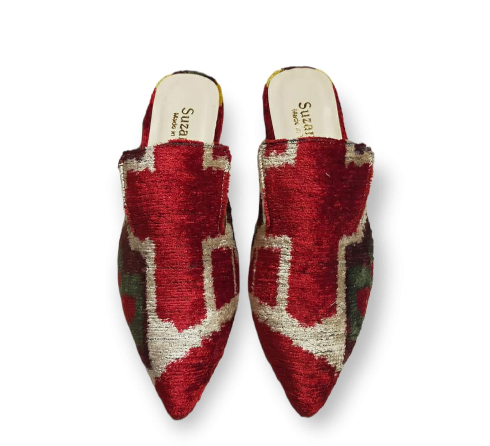 Handmade Ikat Silk Mules-vibrant Multicolor Design,comfortable Slip-on ...