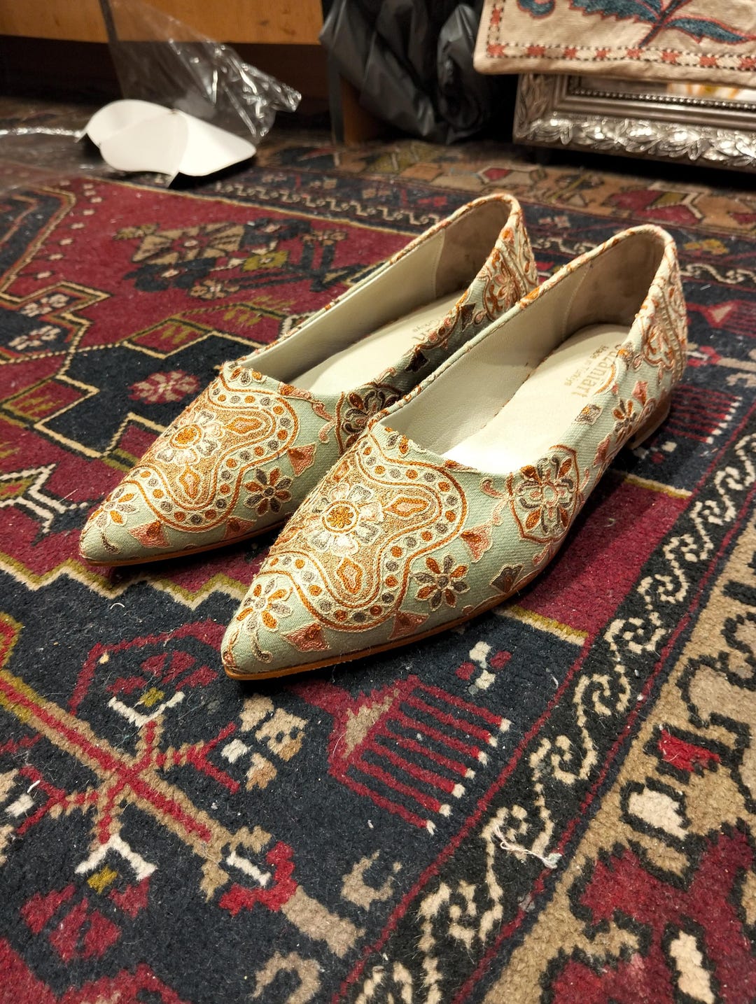Handmade Ikat Silk Mules-vibrant Multicolor Design,comfortable Slip-on ...