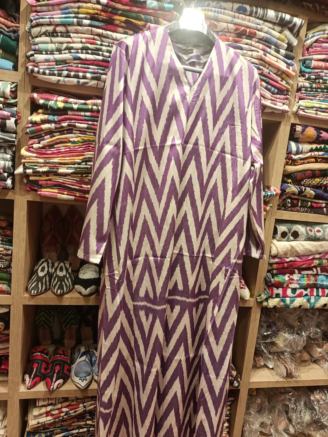 Uzbek Silk Ikat Dress Boho Textiles Handwoven by Loom - Etsy