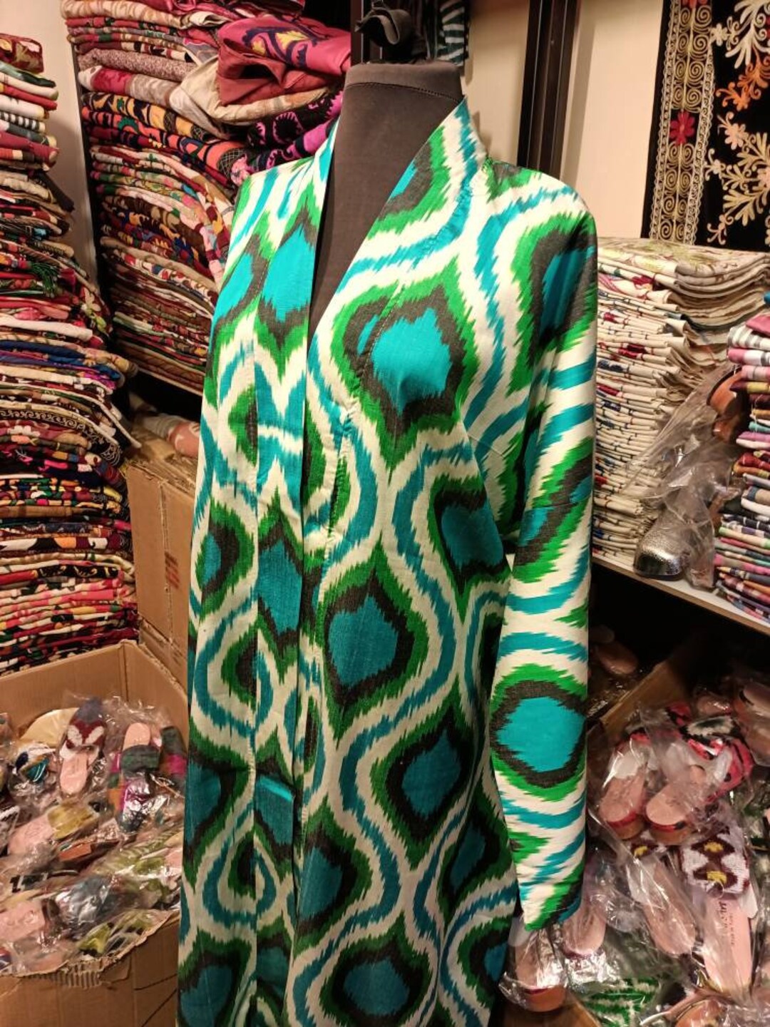 Uzbek Silk Ikat Kimono Boho Textiles Handwoven by Loom - Etsy