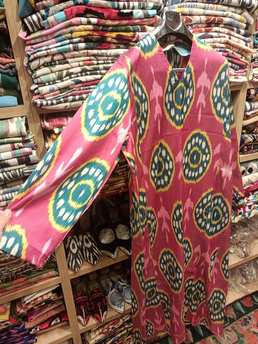 Uzbek Silk Ikat Dress Boho Textiles Handwoven by Loom - Etsy