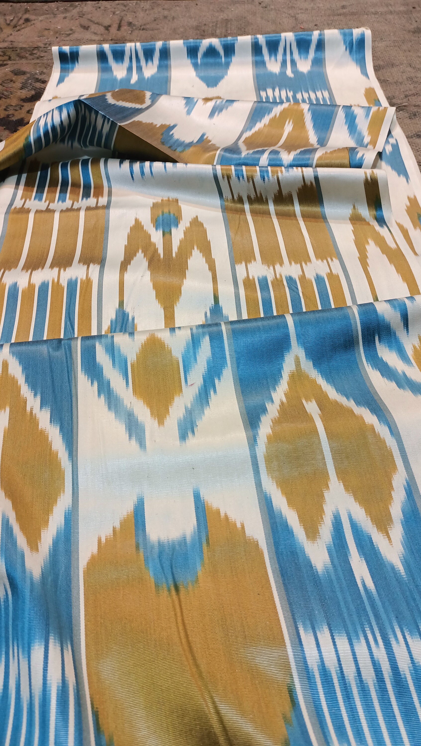 Multi Color Silk Ikat Fabric /velvet Ikat/ikat Mules/silk Uzbek Fabric ...