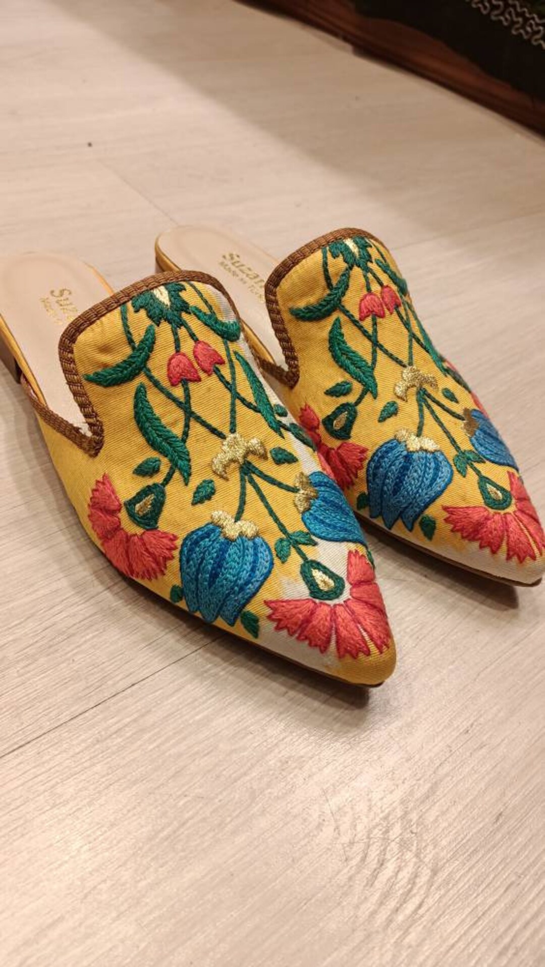 Handmade Ikat Silk Mules – Authentic Uzbek Ikat Slippers – Colorful ...