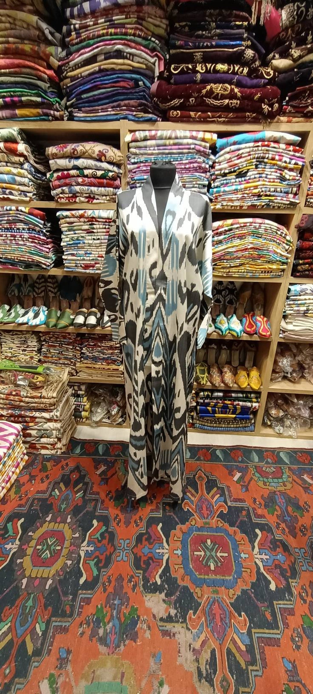 Uzbek Silk Ikat Kimono Boho Textiles Handwoven by Loom - Etsy