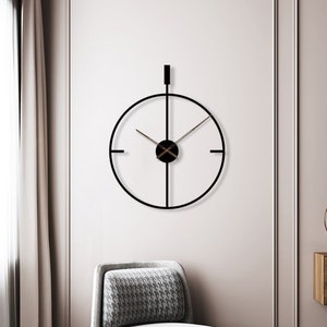 Wall Clock / Black Wall Clock / Minimalist Wall Clock / Design Wall ...