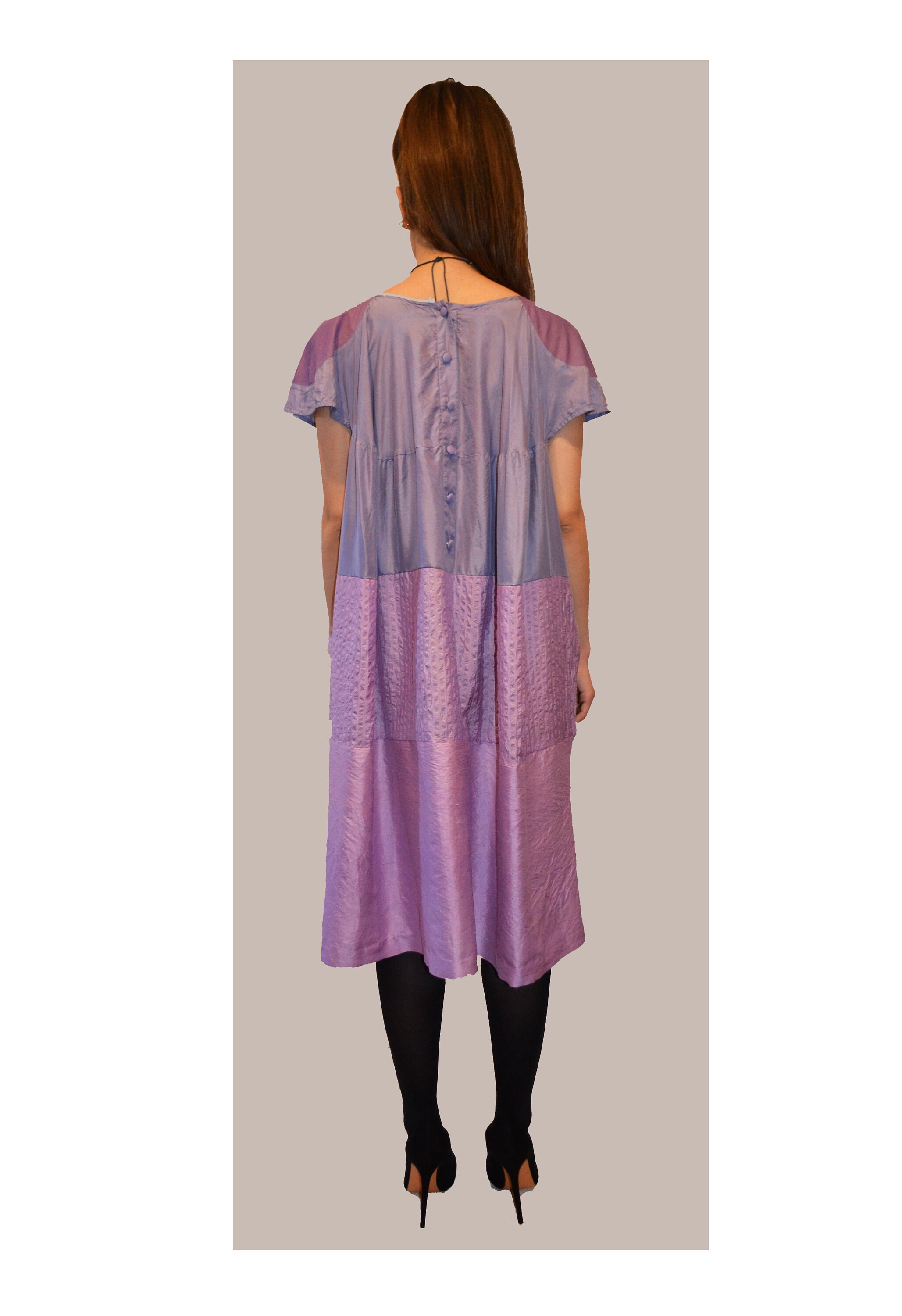 Lilac and Violet Silk Dress - Etsy