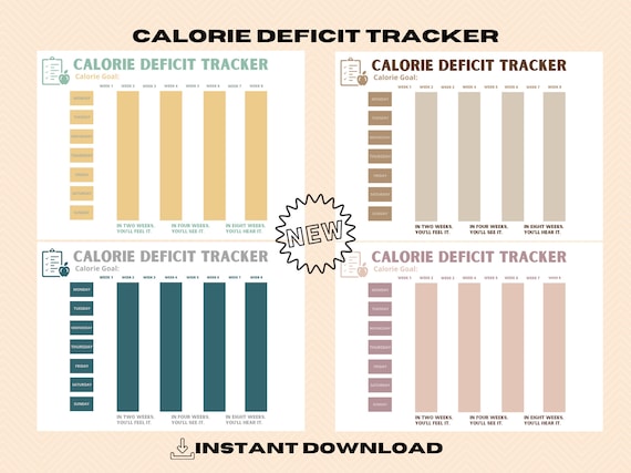 CALORIE DEFICIT TRACKER Weight Loss Tracker Printable Daily | Etsy