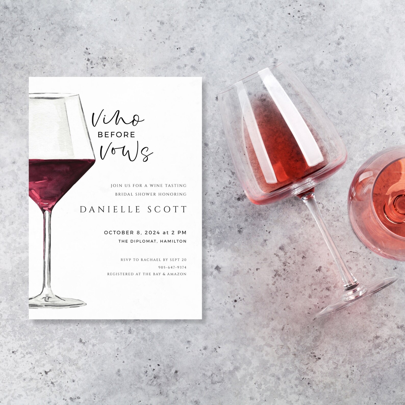 Modern Minimalist Wine Bridal Shower Invitation Template, Vino Before ...