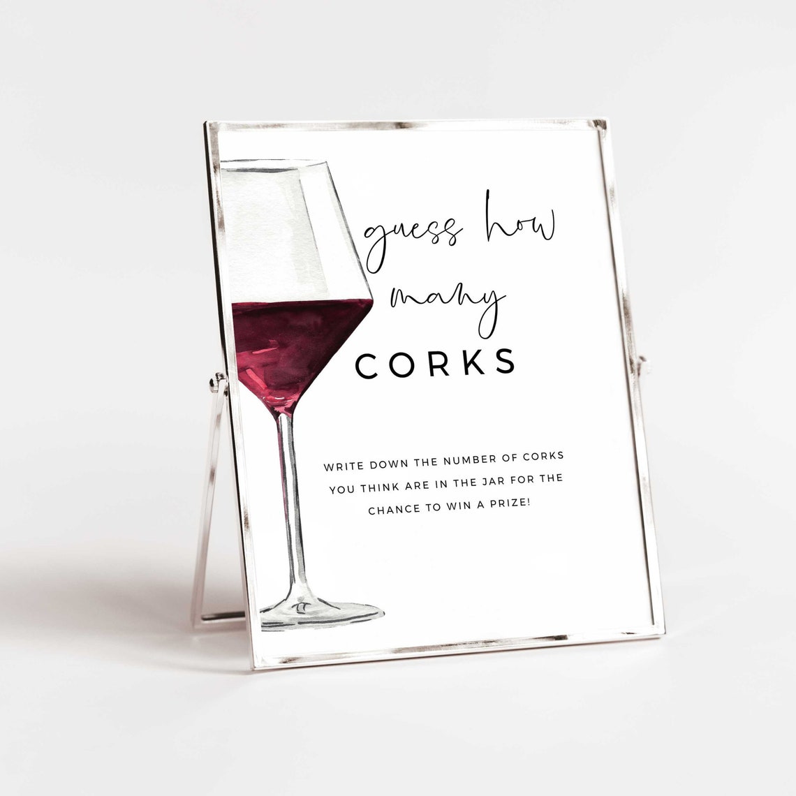 Modern Minimalist Guess How Many Corks Bridal Shower Game Sign Template ...