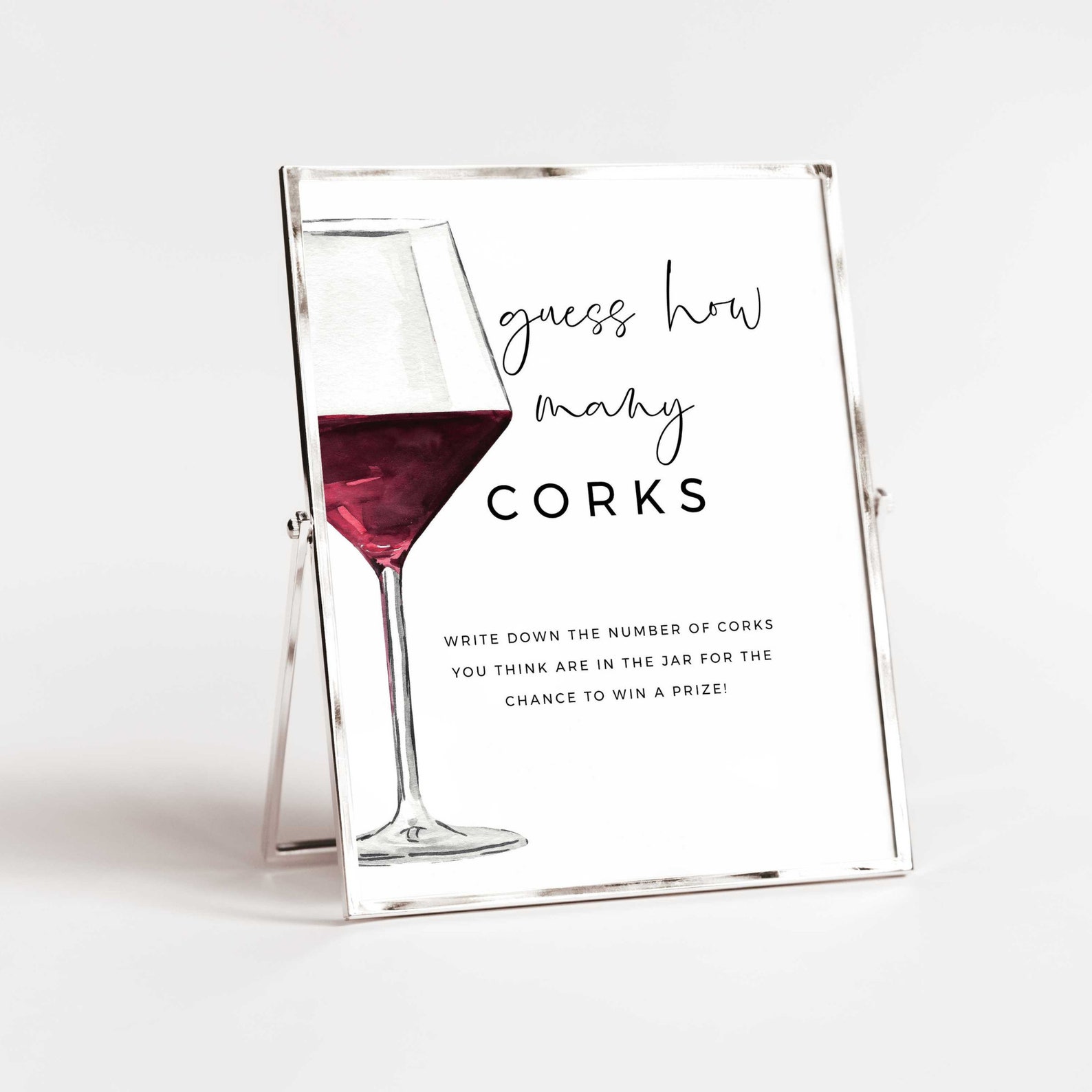 Modern Minimalist Guess How Many Corks Bridal Shower Game Sign Template ...