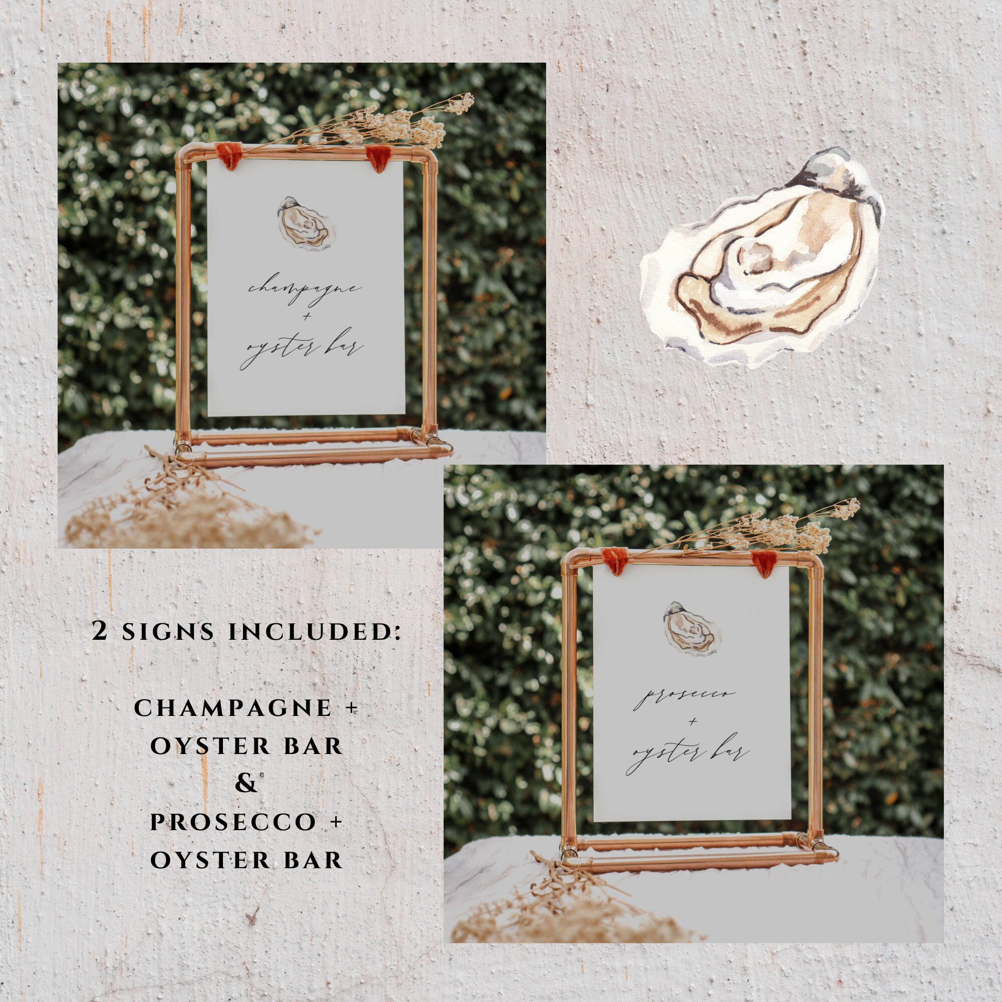 Champagne and Oyster Bar Sign Template, the Night Before Sign, Wedding ...