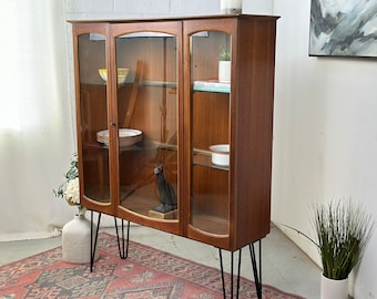 Mid-century Modern China Cabinet / Display Case / Bookcase SHIPPING NOT ...
