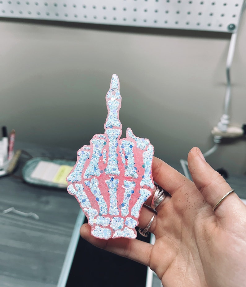 Middle Finger Skeleton Car Freshie // Cute Car Freshies - Etsy