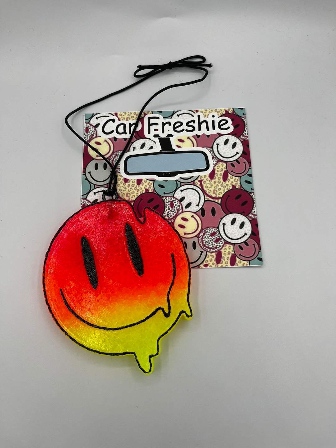 Dripping Smiley Face Car Freshie, Car Air Freshener, Freshie, Aroma ...