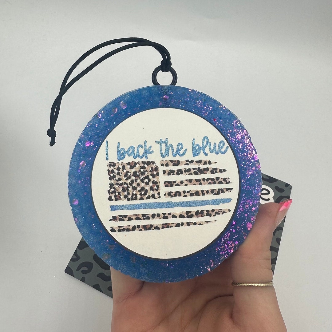 Back the Blue Cardstock Car Freshie, Cardstock Freshie, Round Freshie ...