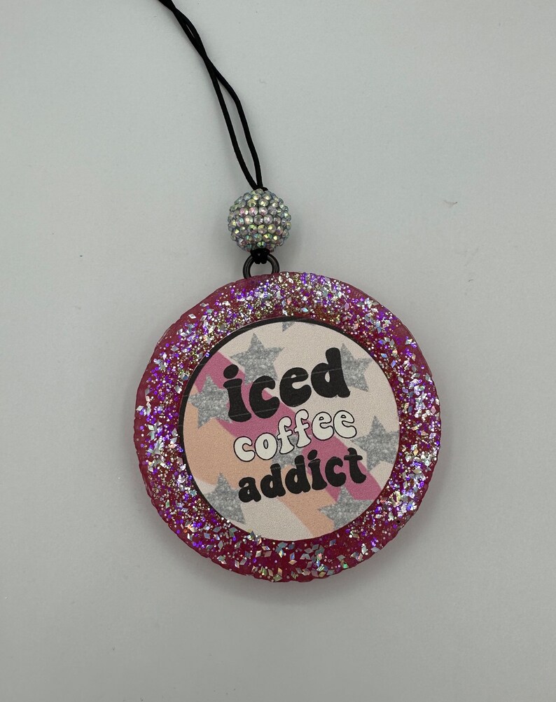 Iced Coffee Addict Car Freshie Cardstock Freshie Round - Etsy