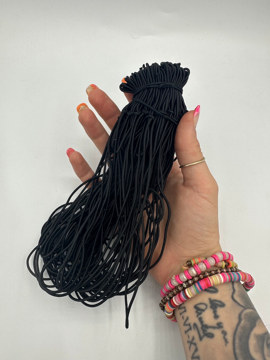 50 Pre Cut 16” Elastic Loops, Freshie String, 1/16 Elastic Pre Cut ...