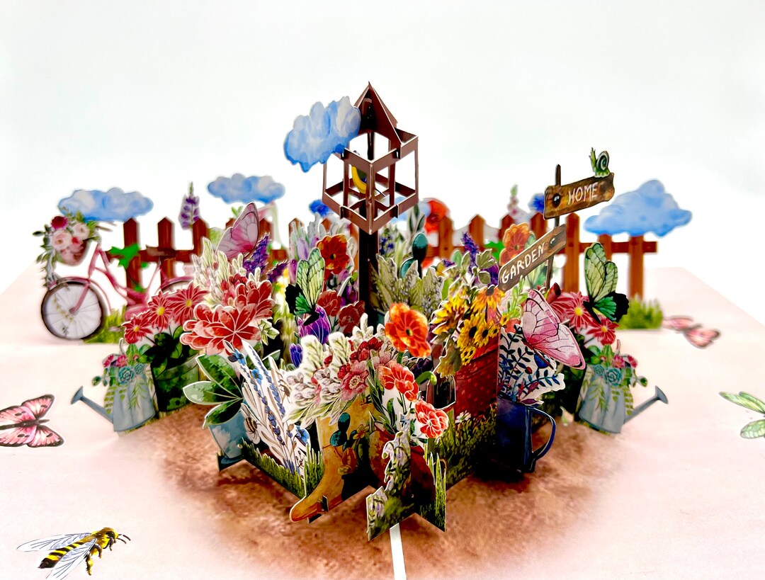 Garden Pop up Card, 3d Sunflower Card, Piano Card, Pop up Cats, Peacock ...