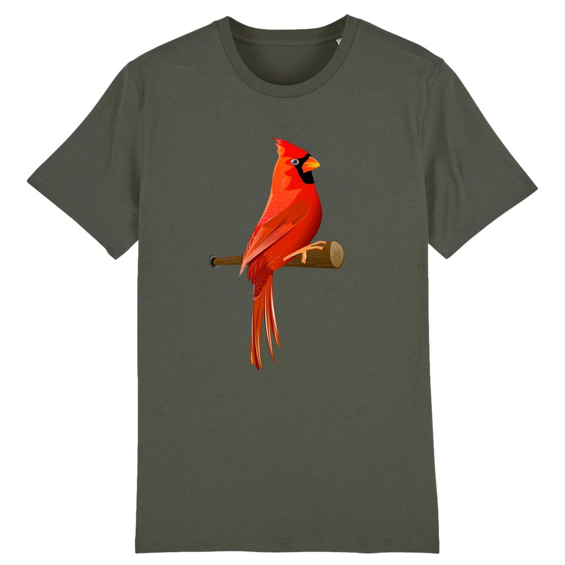 Cardinal Bird 100% ORGANIC Cotton T-shirt | Etsy