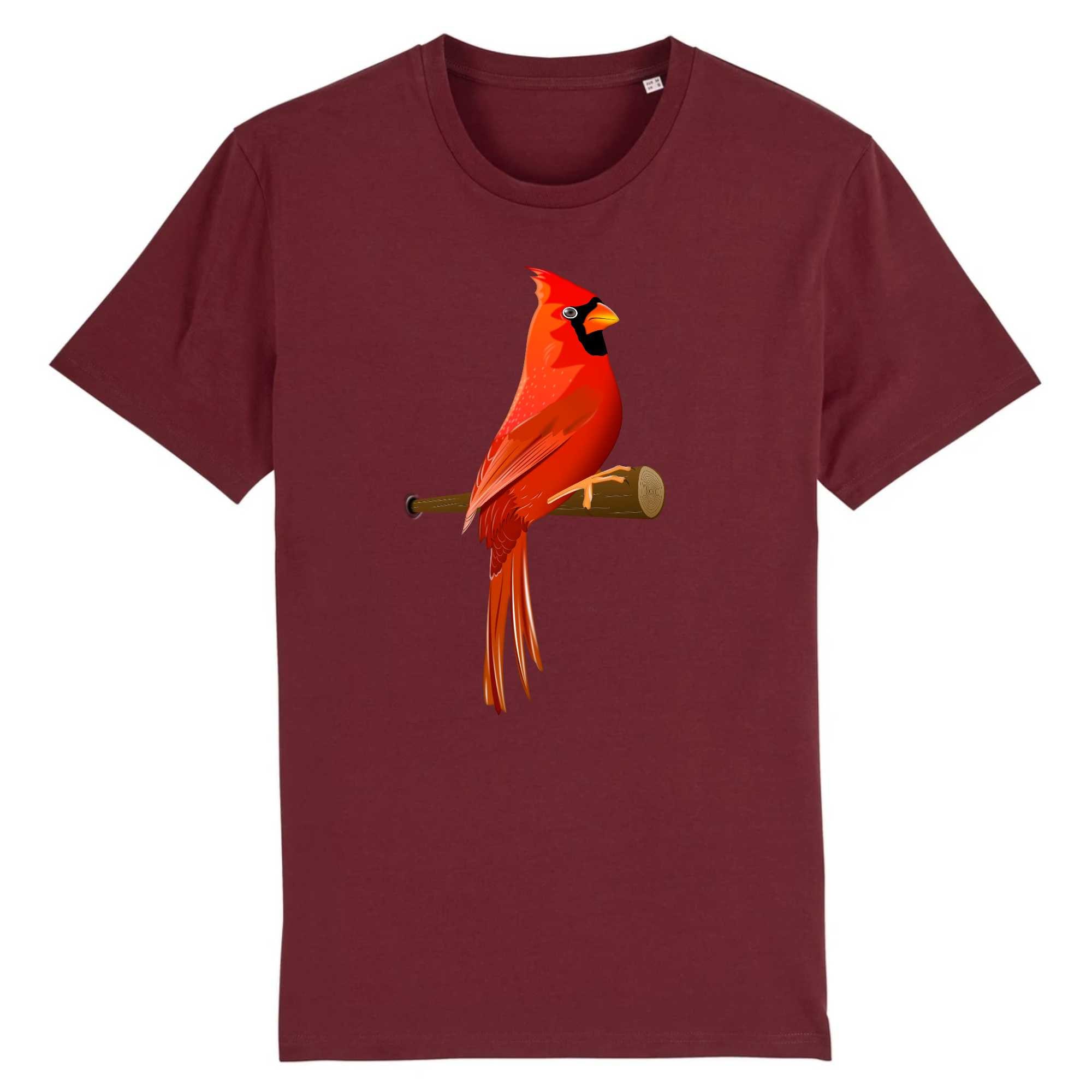 Cardinal Bird 100% ORGANIC Cotton T-shirt | Etsy