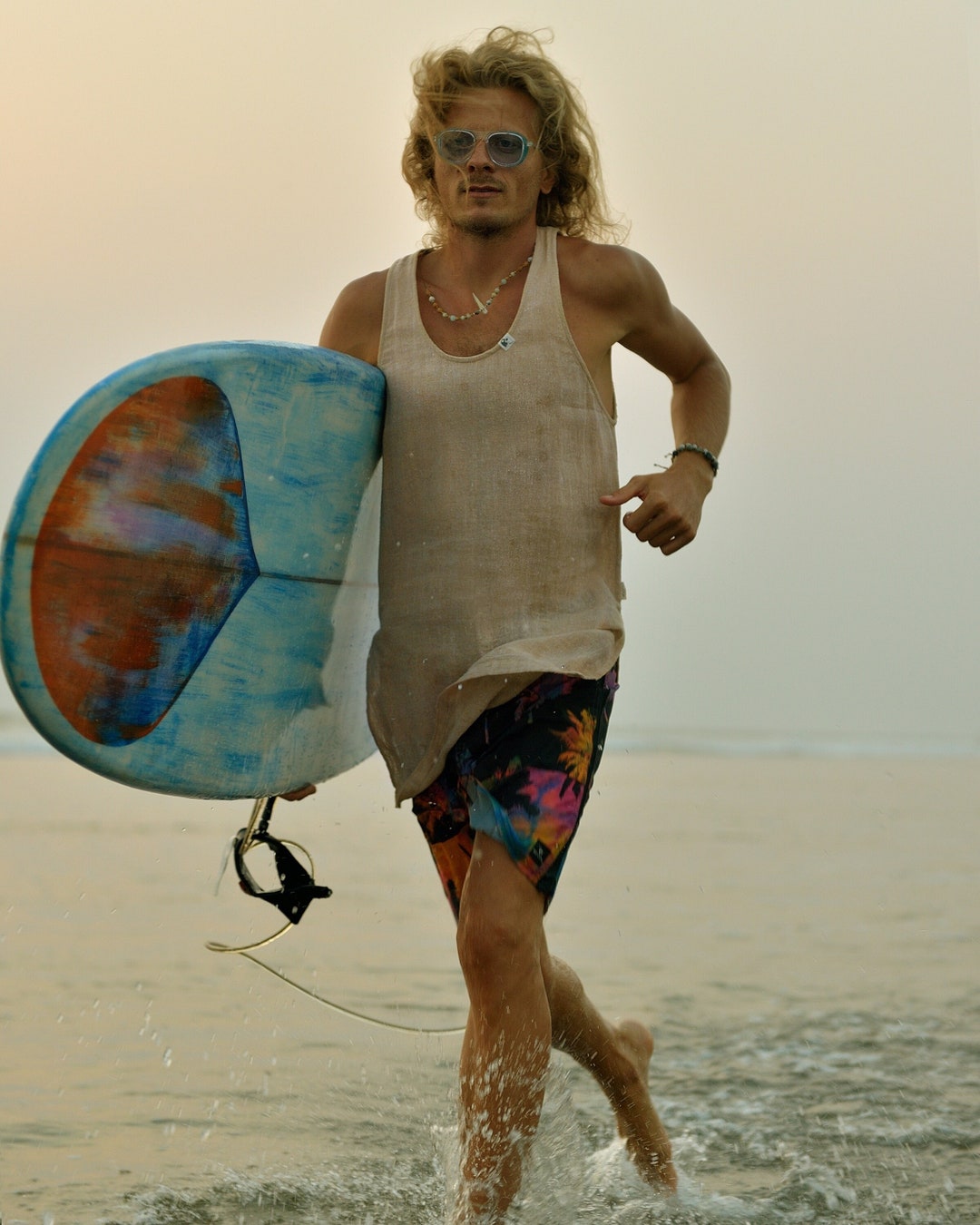 Oversized Mens Surfing Tank Top Alternative Hemp Long Sleeveless Tee Comfort Colors T Shirt