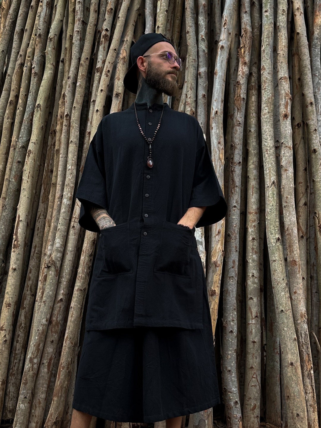 Hemp Kimono Men, Handmade Button up Robe Man, Summer Jacket Long ...