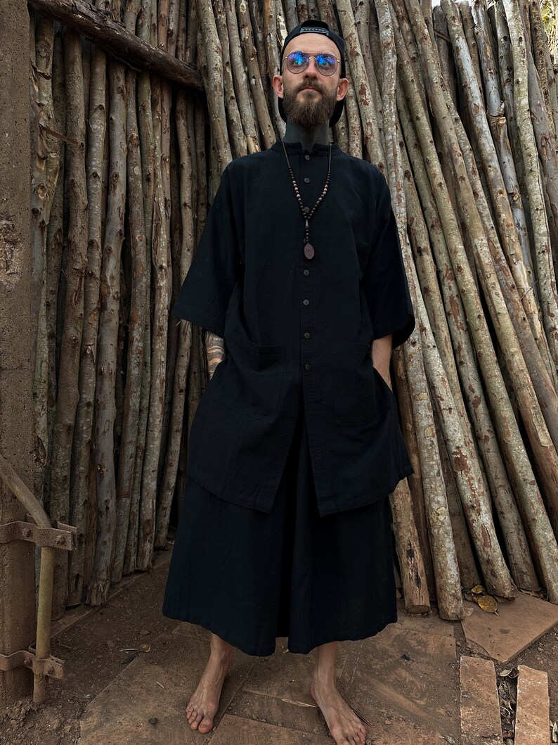 Hemp Kimono Men, Handmade Button up Robe Man, Summer Jacket Long ...
