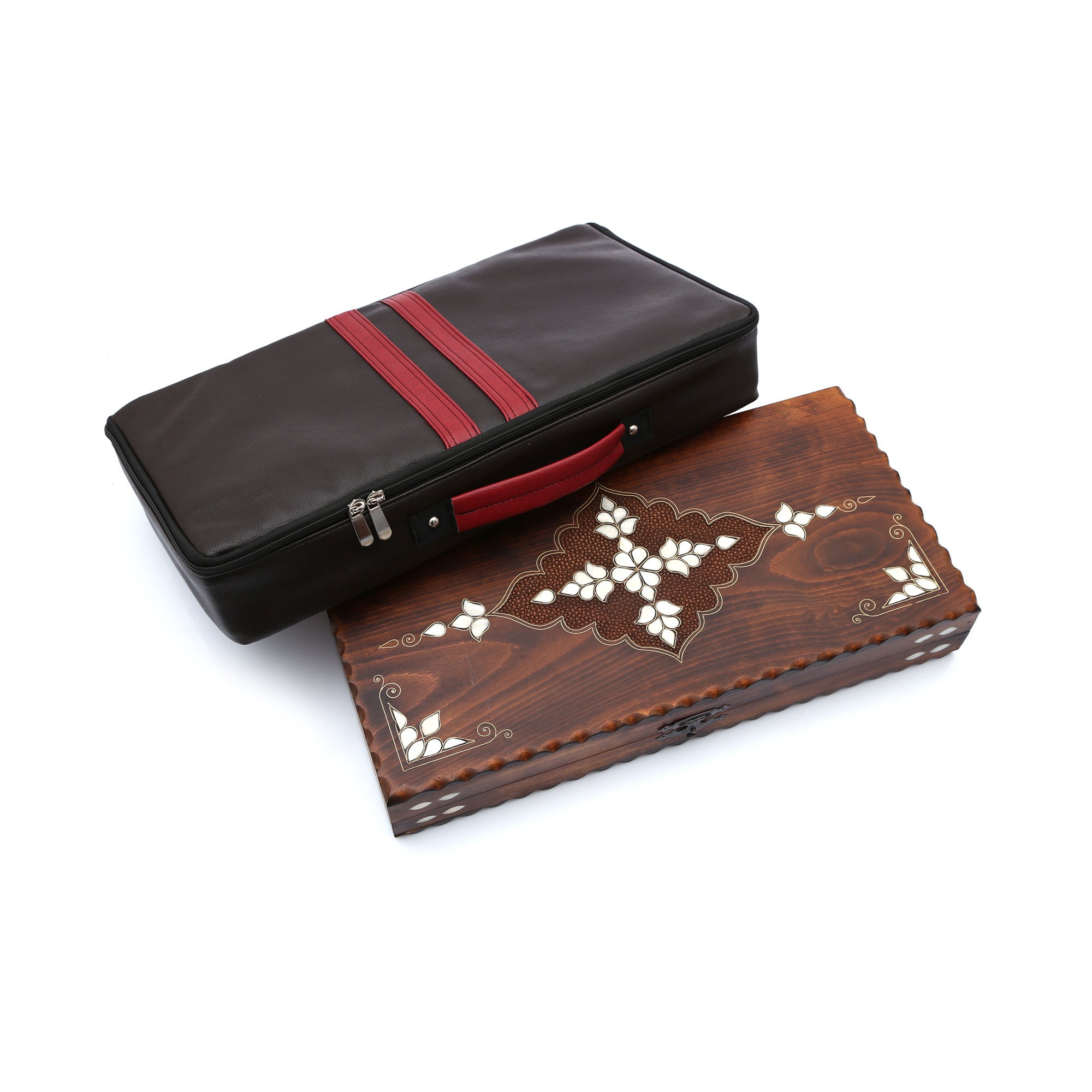 Wooden Handmade Backgammon Set White Mother of Pearl Inlaid | Etsy