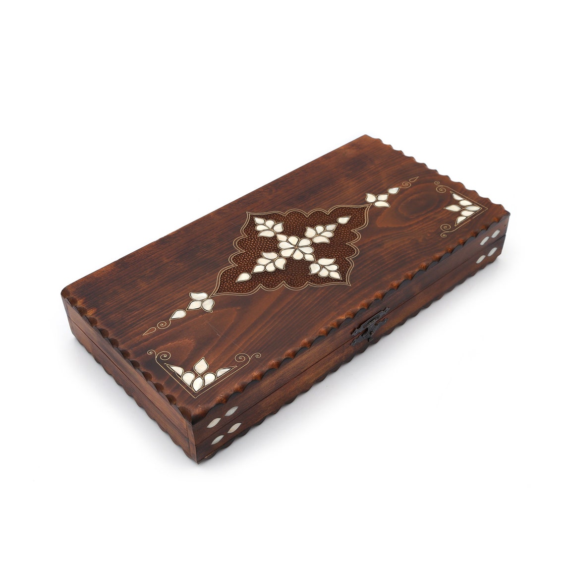 Wooden Handmade Backgammon Set White Mother of Pearl Inlaid | Etsy