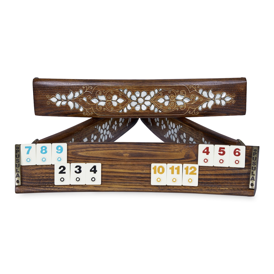 Exclusive Wooden Oval Rummikub Game Set - Anatolian Wooden Rummy Cues ...