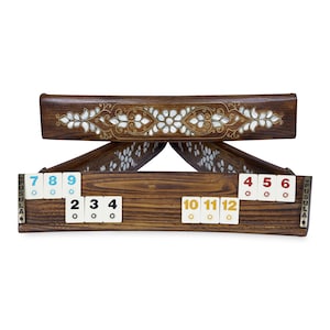 Exclusive Wooden Oval Rummikub Game Set - Anatolian Wooden Rummy Cues ...