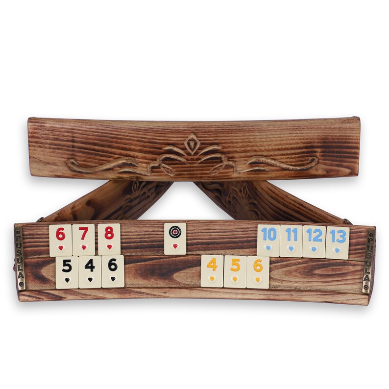 Hand Carved Oval Rummikub Game Set: Chestnut Wood Rummy Tiles - Etsy