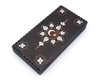 Wooden Handmade Backgammon Set White Mother of Pearl Inlaid | Etsy