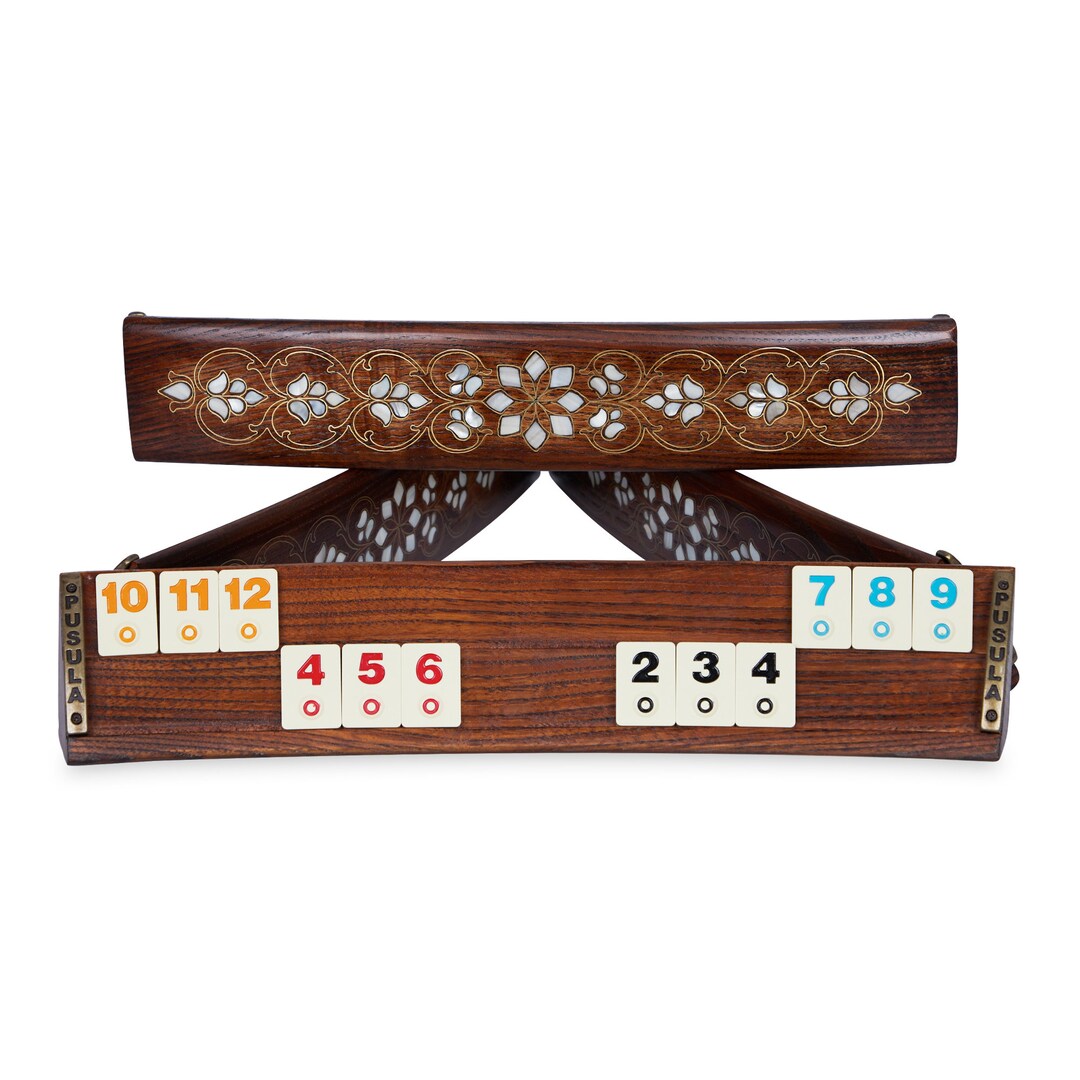 Rummy Cube Game Set - Board Game - Mother of Pearl Inlaid Oval Rummy ...