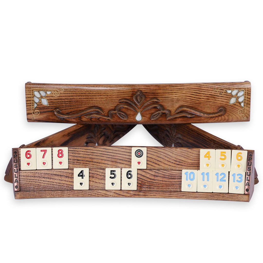 Handmade Rummikub Game Set: Mother of Pearl Inlaid Wooden Rummy - Etsy