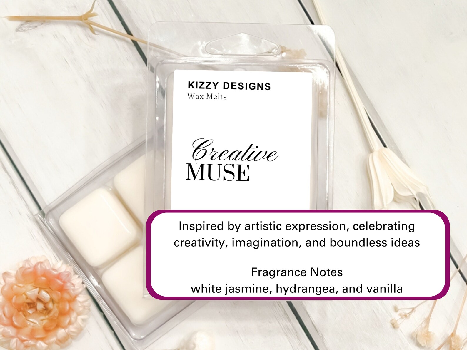 Optimistic Glow Floral Wax Melts Flameless Candle Affirmation Candle ...
