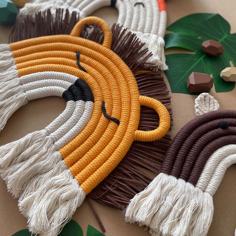 Animal Rainbow Macrame Rope Wall Hanging Decor Home - Etsy