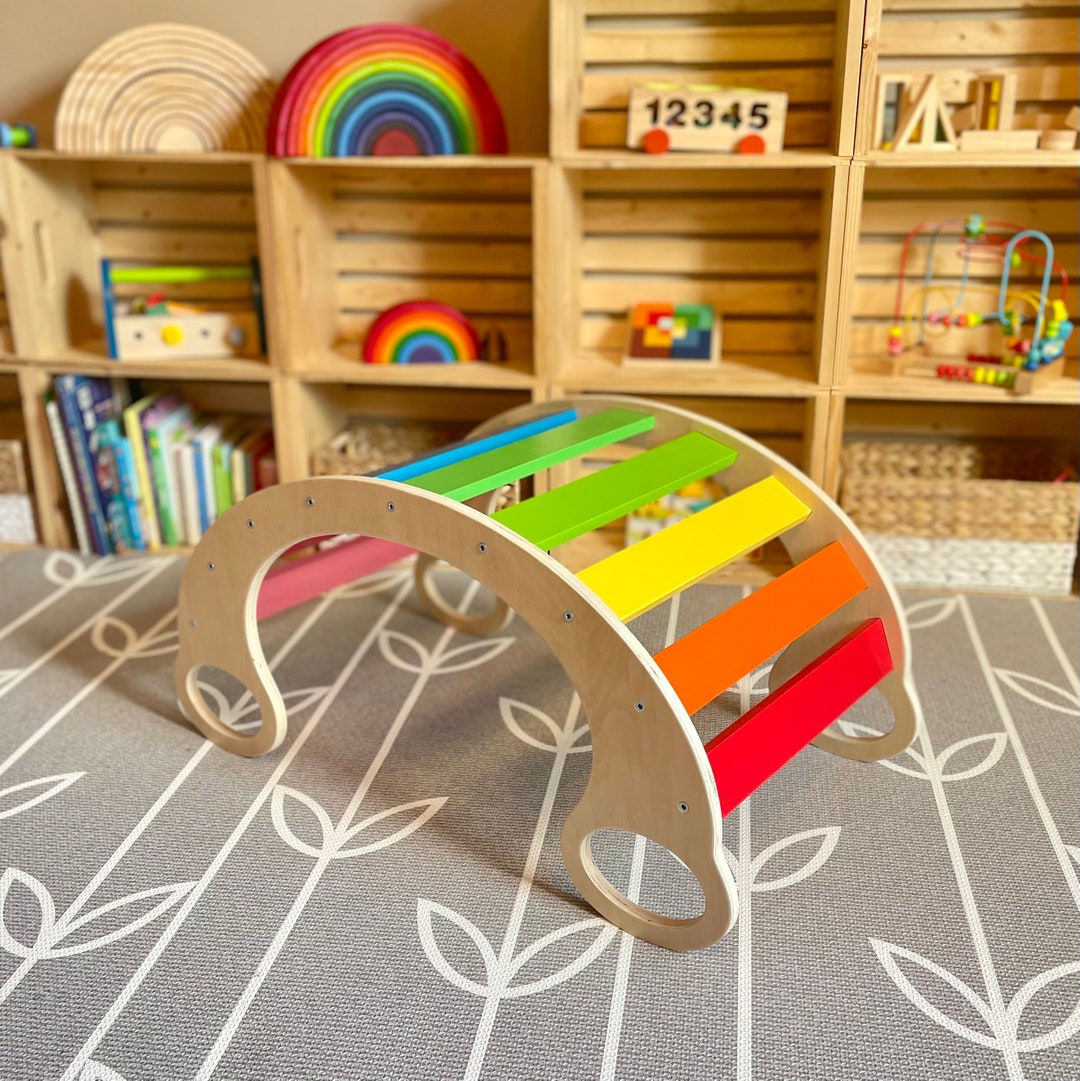 Handcrafted Wooden Climbing Arch Montessori-inspired Toddler Play Gym ...