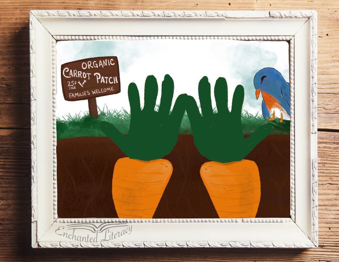 Carrot Patch Children Handprint Craft Spring Easter Garden Keepsake - Etsy