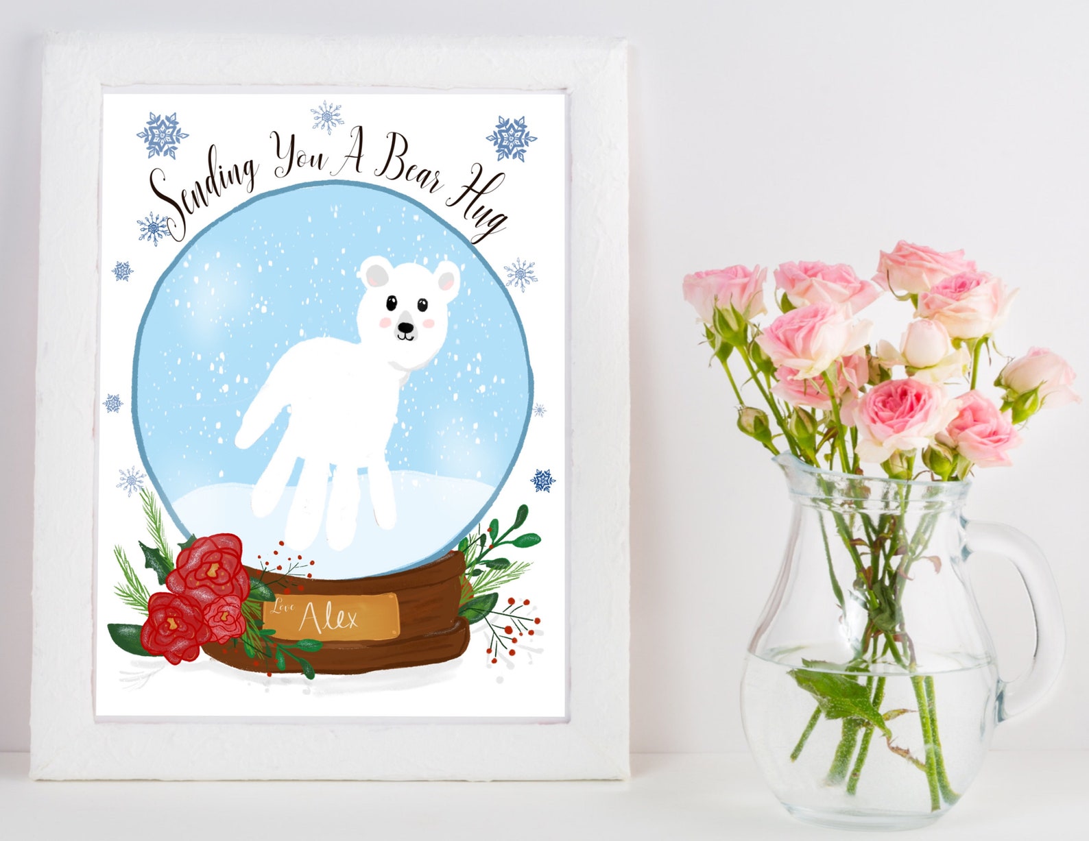 Sending You a Bear Hug Handprint Kids Art Craft,digital DOWNLOAD ...