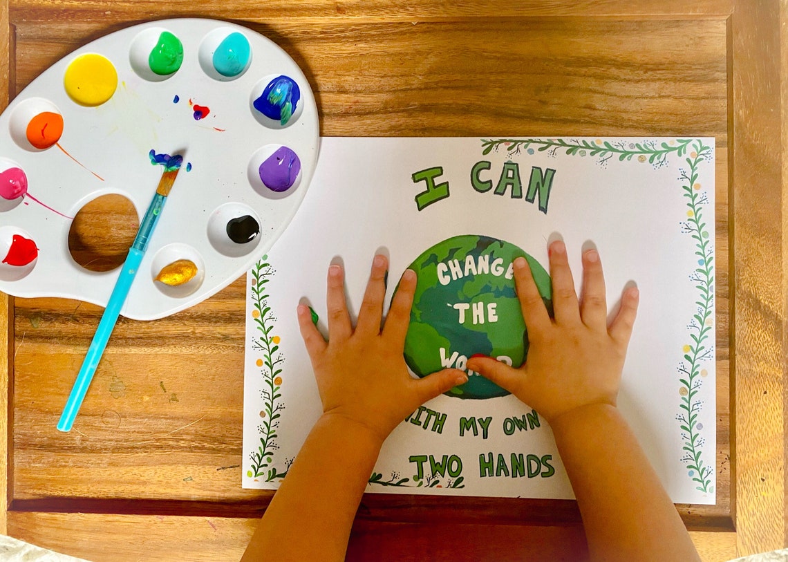 Change the World With My Own Two Hands Childrens Activity Handprint Art ...