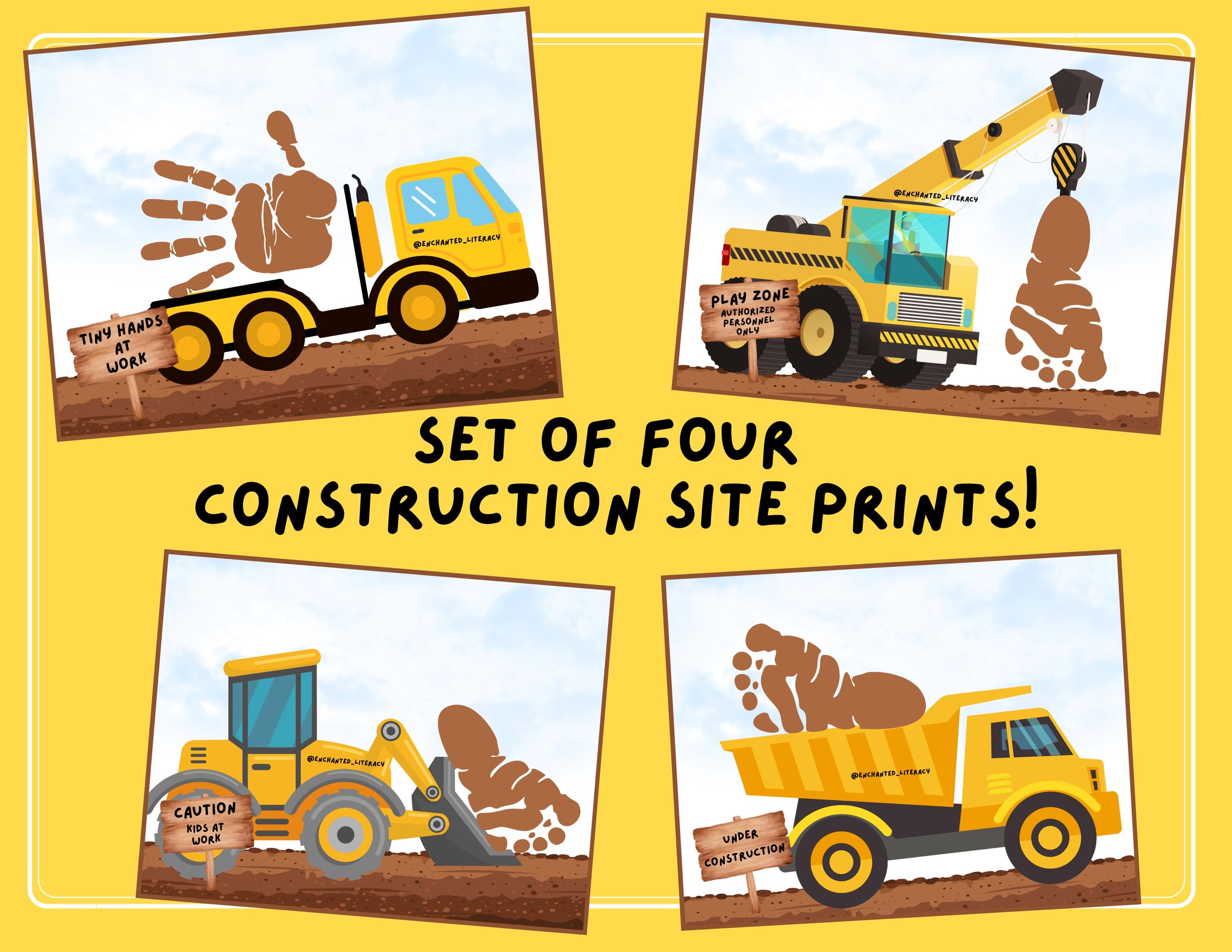 Construction Site Hand Footprint Keepsake Artwork - Etsy