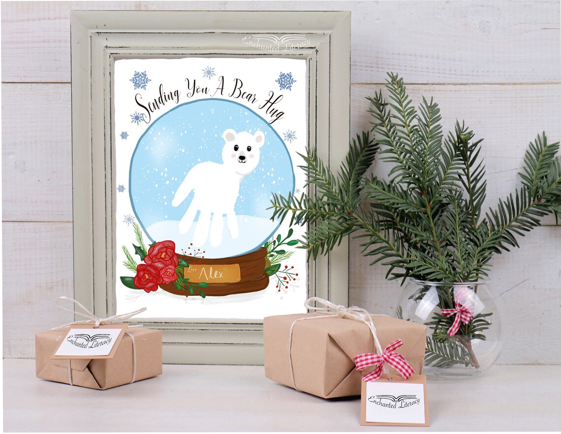 Sending You a Bear Hug Handprint Kids Art Craft,digital DOWNLOAD ...
