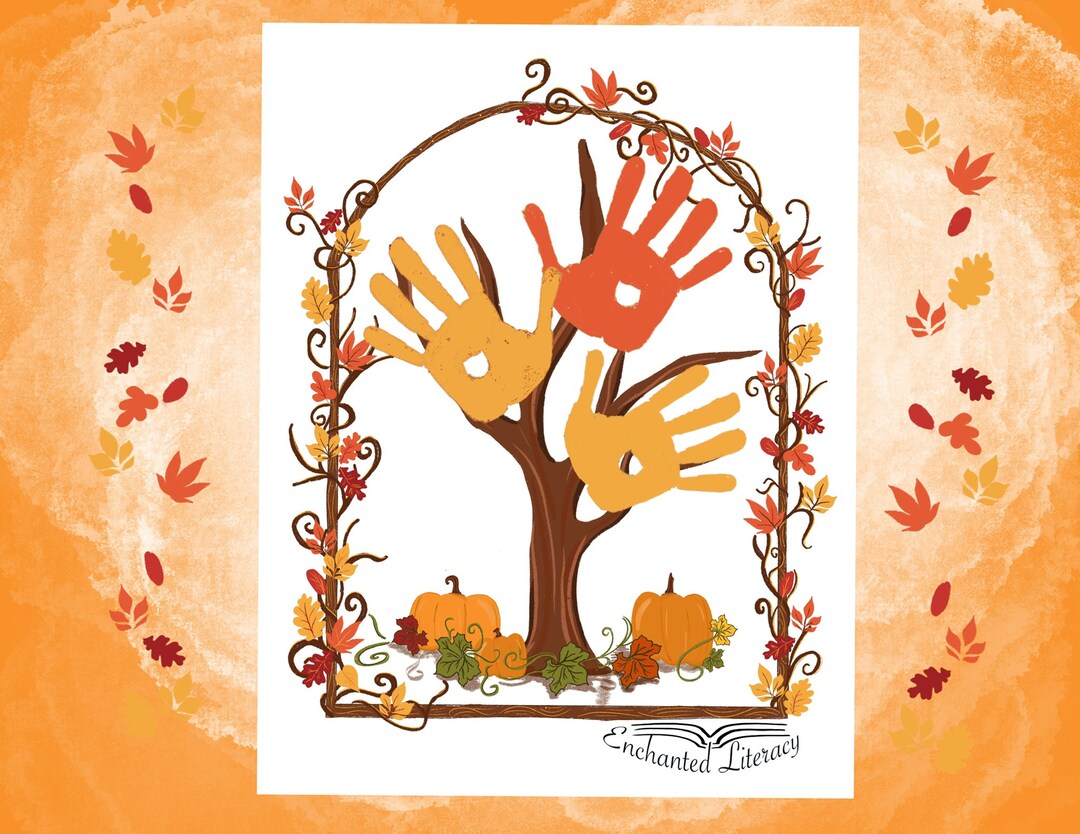 Autumn Fall Leaf Tree Handprint Kids Craft - Etsy
