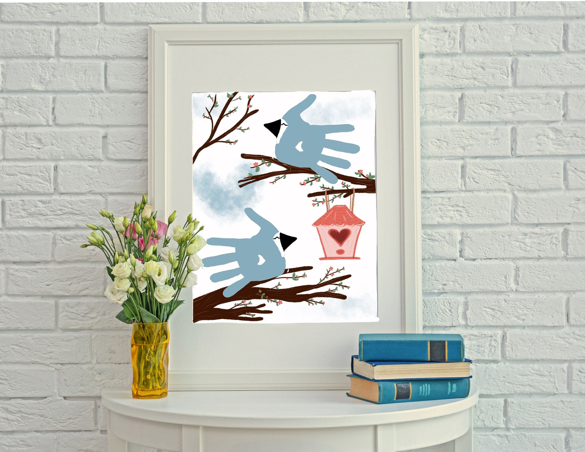 Love Birds, Valentine Handprint Activity, Kids Craft, Instant Download ...