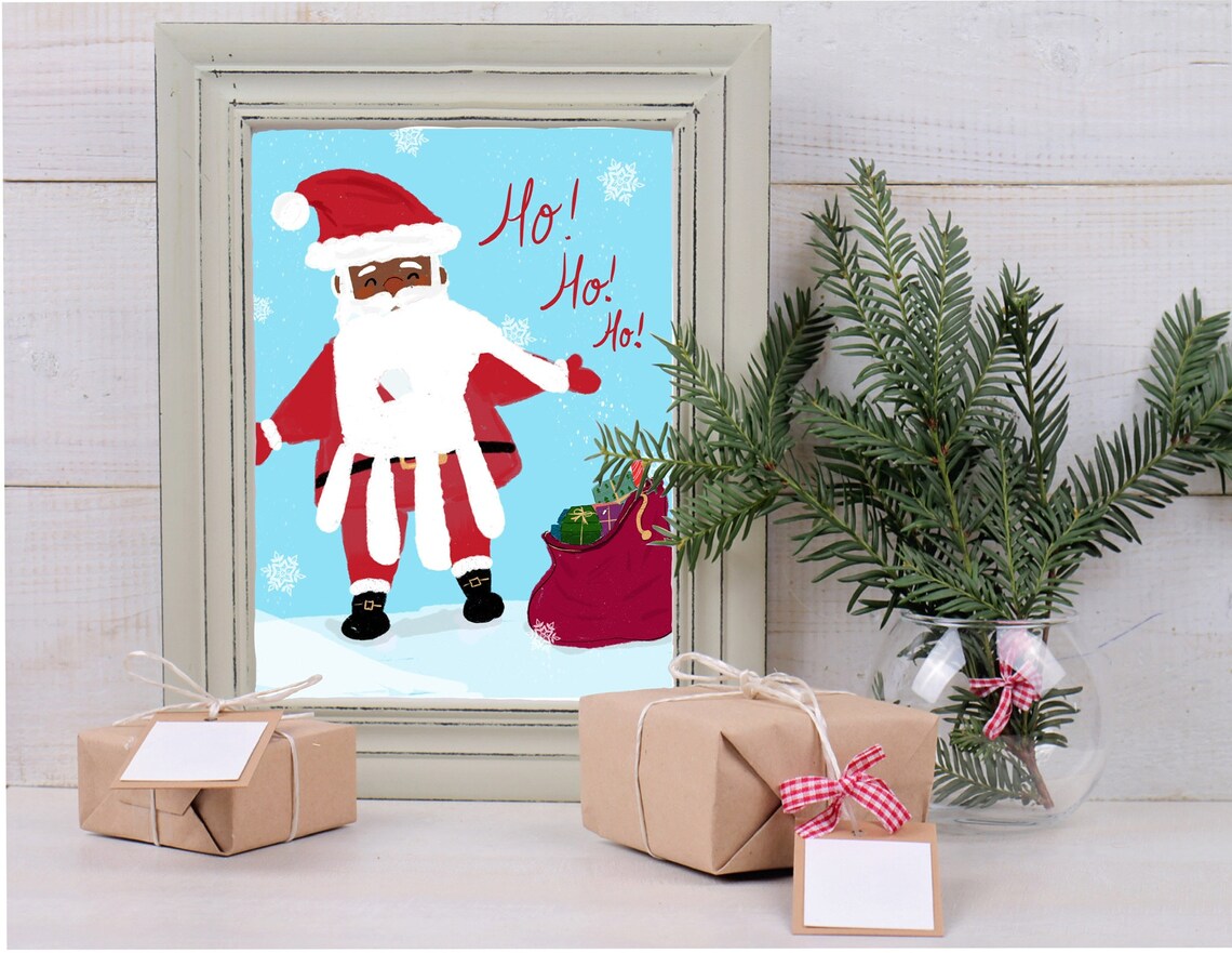 Santa 's Beard Handprint Art Craft, PRINTABLE Christmas Decor, Kids Art ...