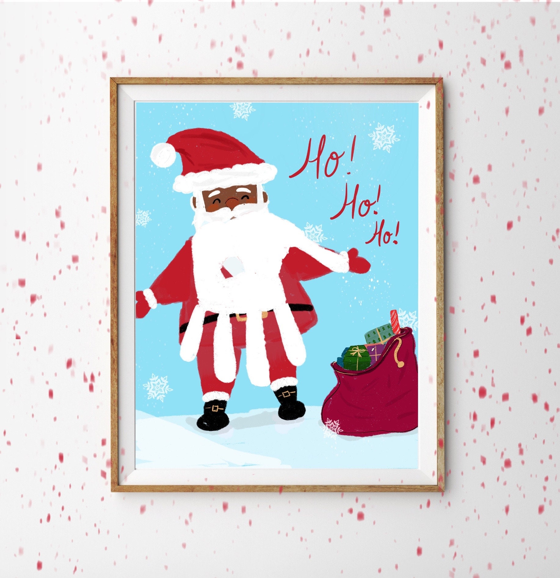 Santa 's Beard Handprint Art Craft, PRINTABLE Christmas Decor, Kids Art ...