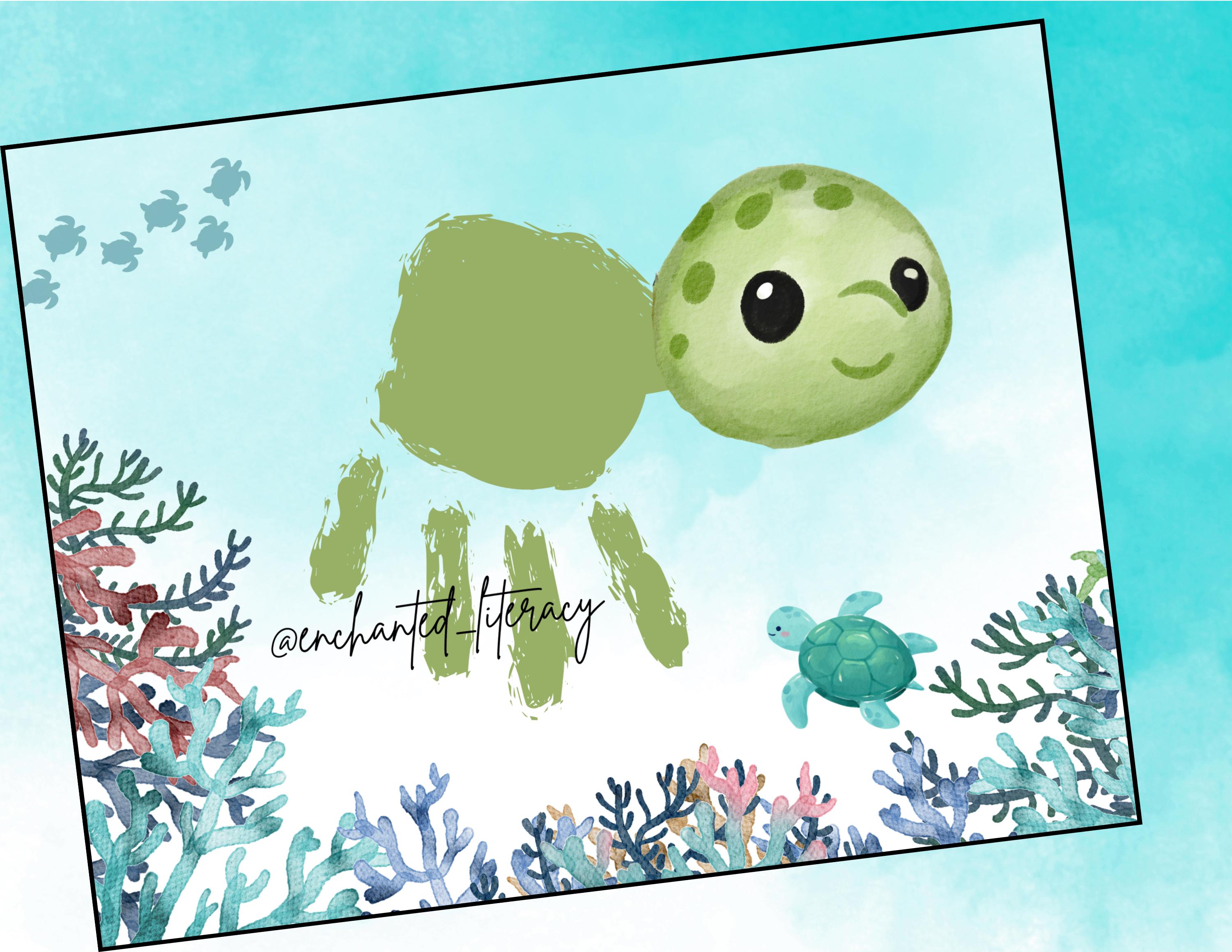 Ocean Animal Handprint Jelly Fish Clown Fish Sea Turtle Keepsake ...